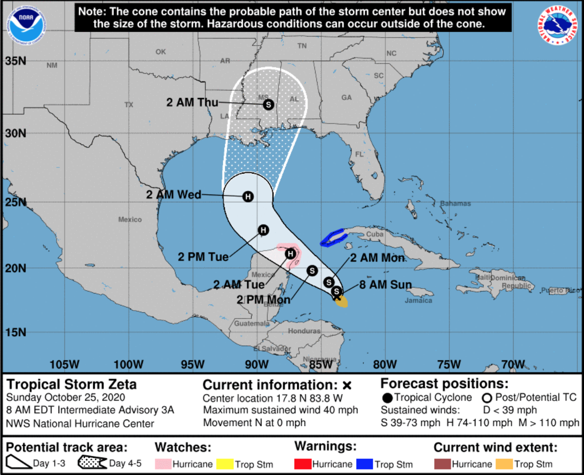 27th Named Tropical Storm Zeta Forms » ¡Que Onda Magazine!